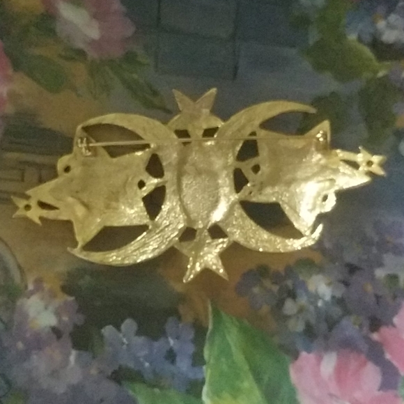 Accessories | Vintage Star Pin From The 8s In Gold Black | Poshmark